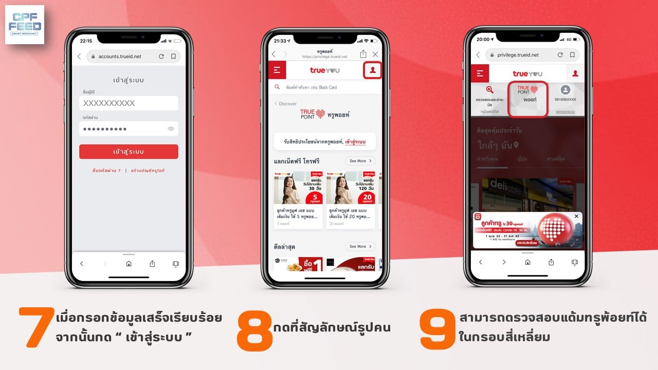 วิธีการตรวจสอบ True Point - CPF Feed Solution