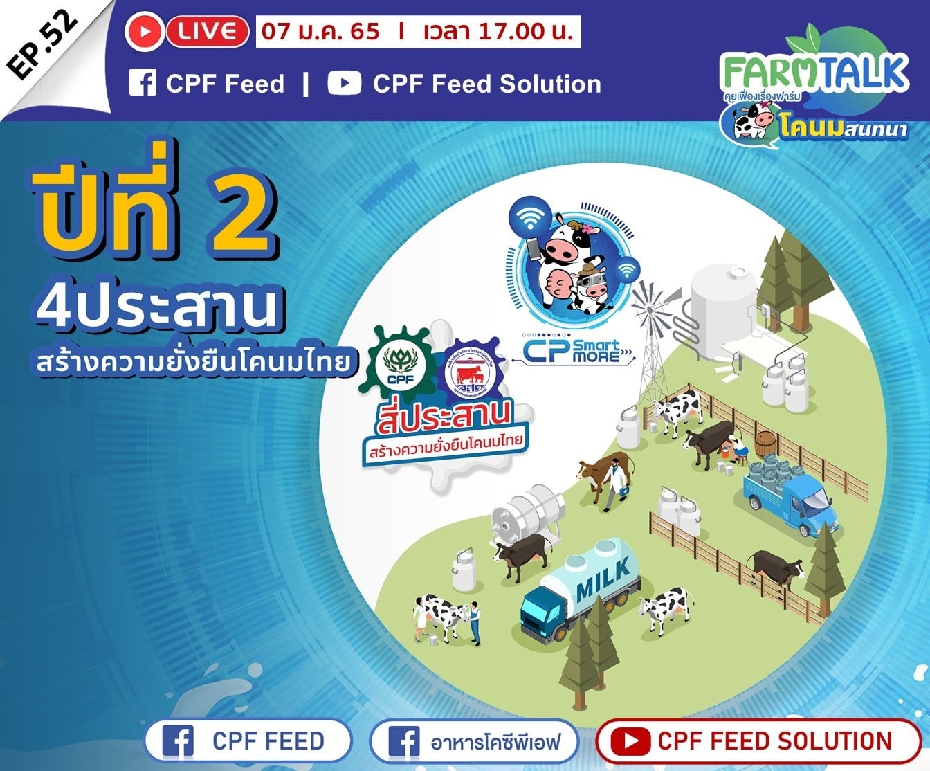 Farm Talk คุยเฟื่องเรื่องฟาร์ม l ep.52 แถลงข่าวโครงการสี่ประสานสร้างความยั่งยืนโคนมไทย l - CPF ...